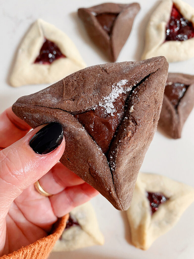 DOUBLE CHOCOLATE + RASPBERRY HAMENTASHEN